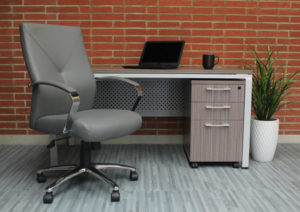 Boss LeatherPlus Executive Chair-Grey – BossChair