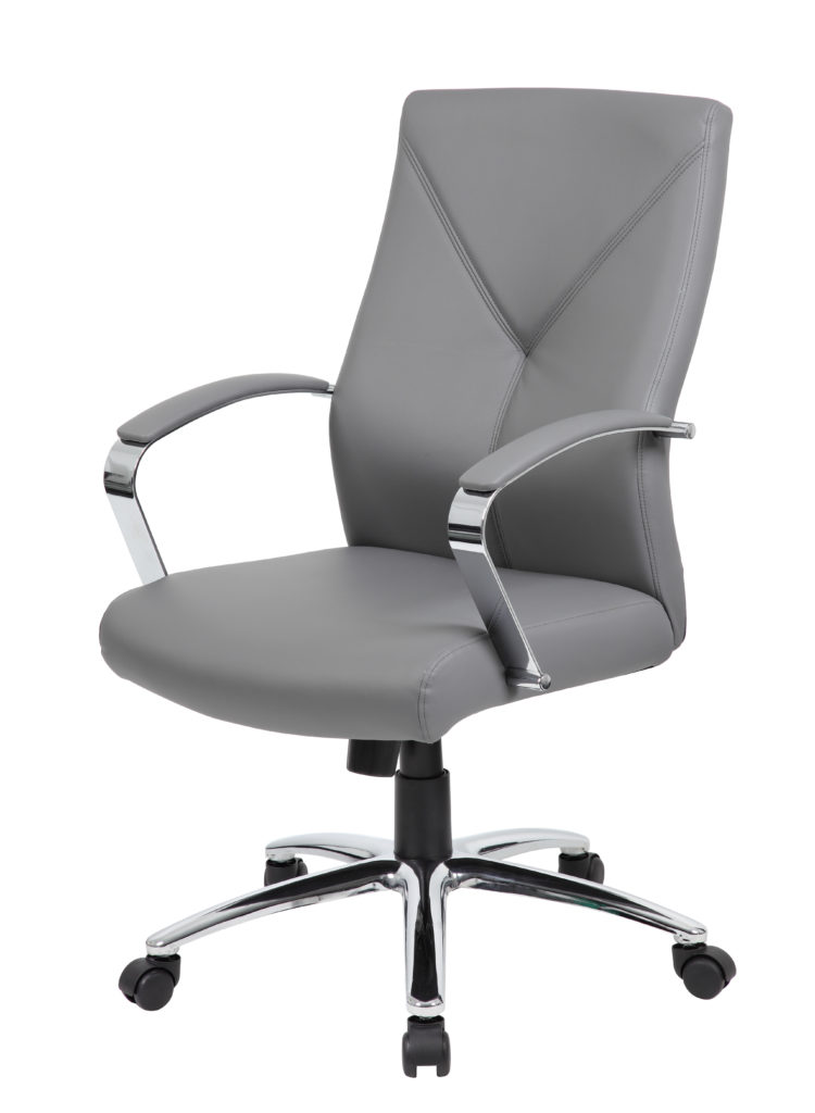 Boss LeatherPlus Executive Chair-Grey – BossChair