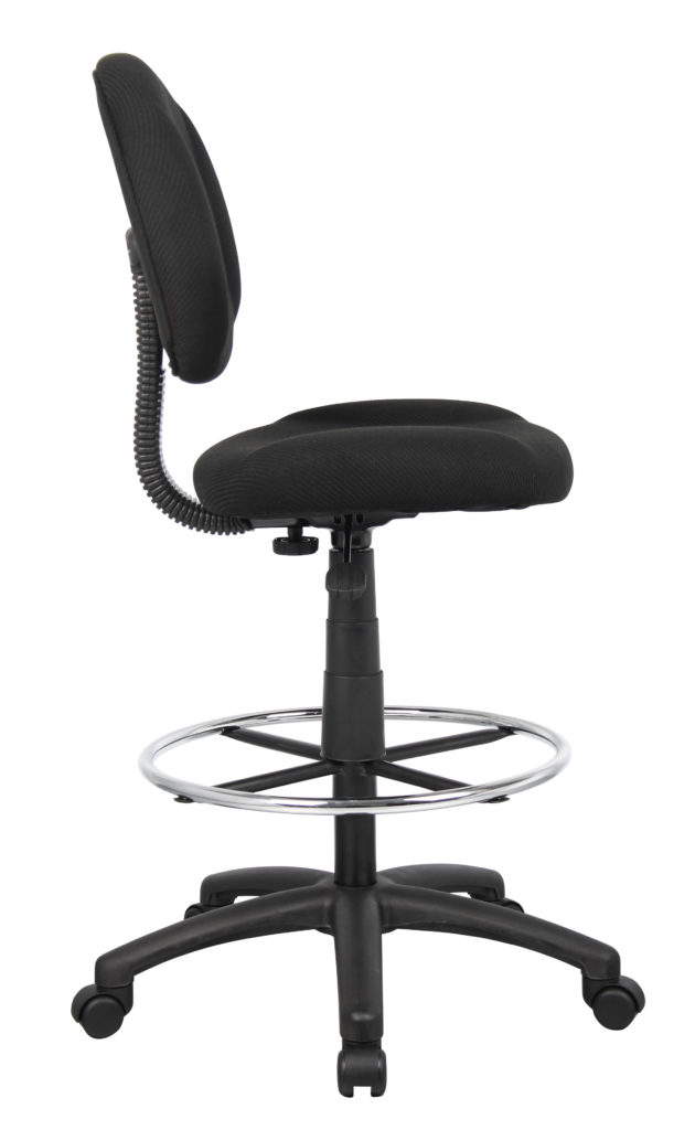 Boss Ergonomic Works Adjustable Drafting Chair without Arms, Black ...