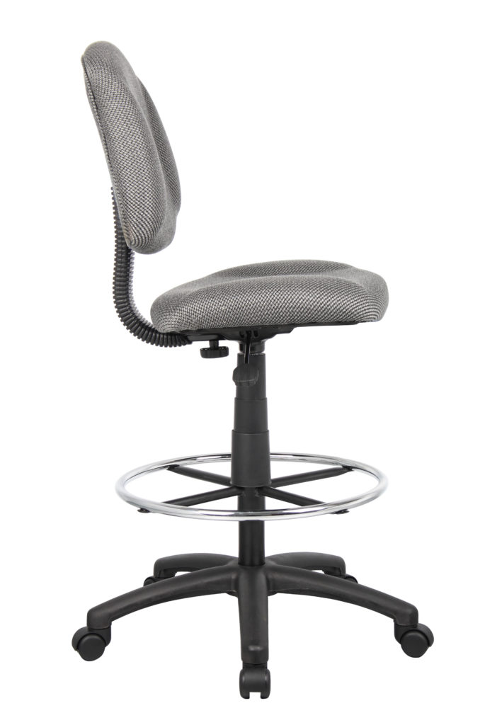 Boss Ergonomic Works Adjustable Drafting Chair without Arms, grey ...