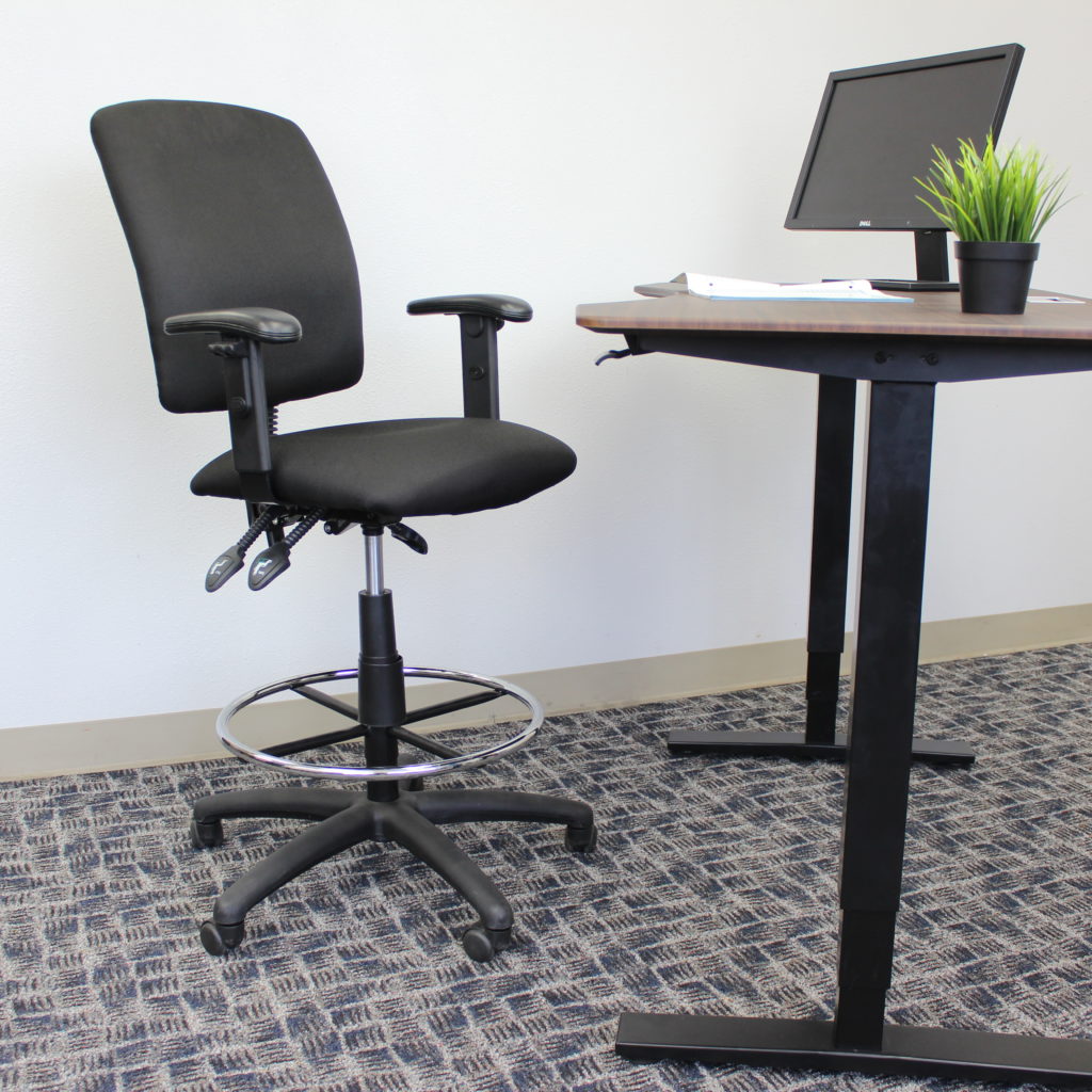 Boss Multi-Function Fabric Drafting Stool W/ Adjustable Arms – BossChair