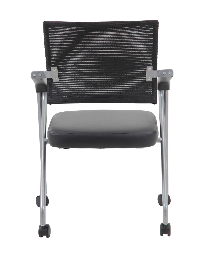 Boss Black Mesh Training Chair With Pewter Frame, (set of 2) – BossChair