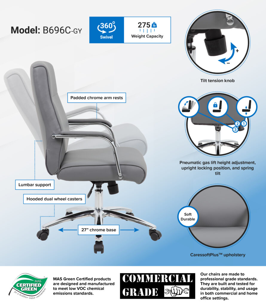 Boss Modern Executive Conference Chair-Grey – BossChair