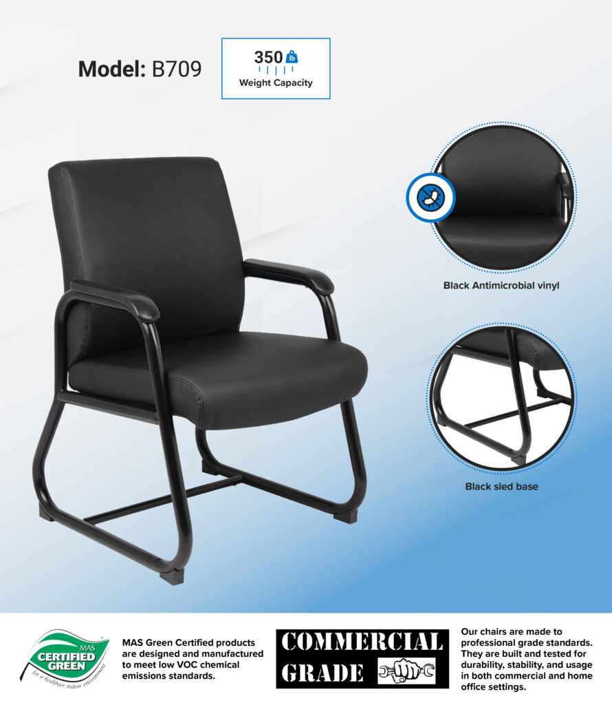 Boss Heavy Duty Antimicrobial Vinyl Guest Chair – BossChair