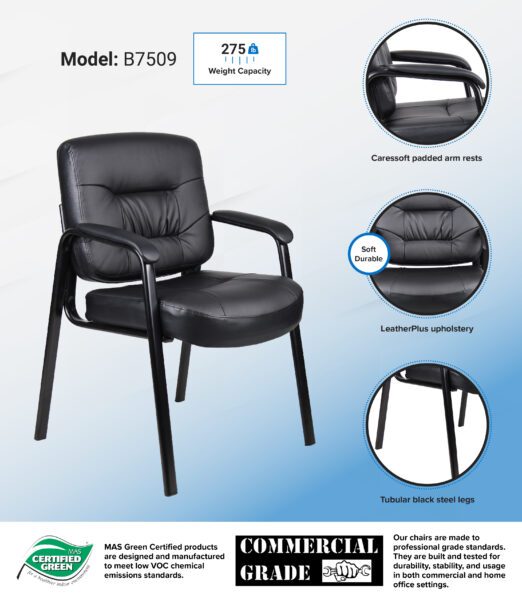 Boss Executive Mid Back LeatherPlus Guest Chair – BossChair