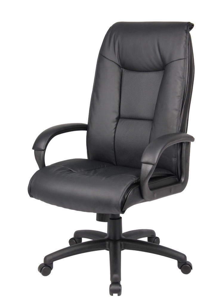 Boss Executive Leather Plus Chair W/Padded Arm – BossChair