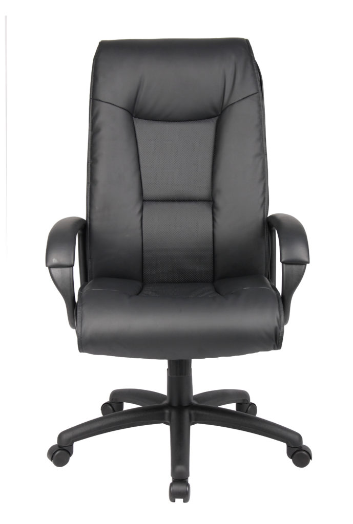 Boss Executive Leather Plus Chair W/Padded Arm – BossChair