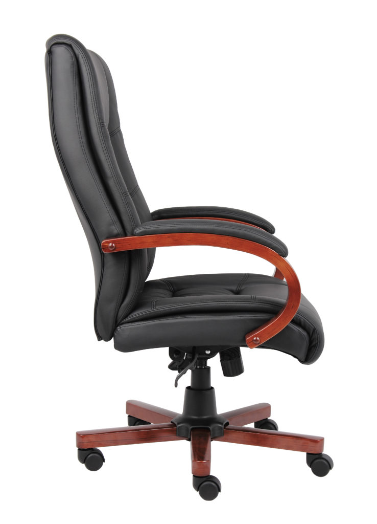 Boss High Back Executive Wood Finished Chairs, Cherry – BossChair