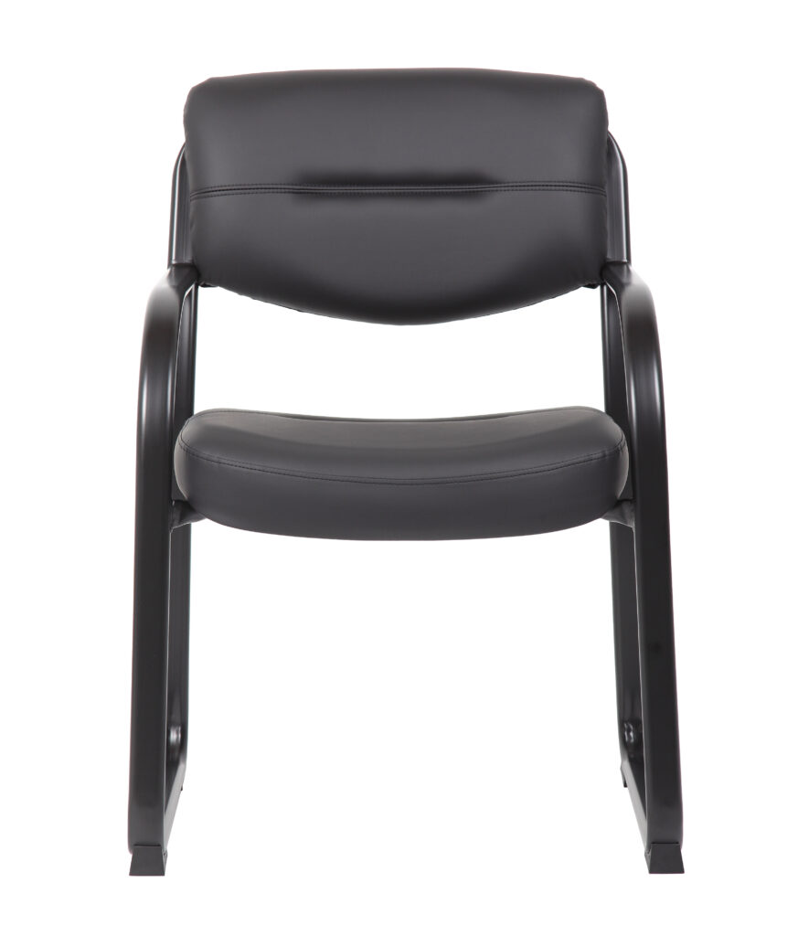 Boss Leather Sled Base Side Chair W/ Arms – BossChair