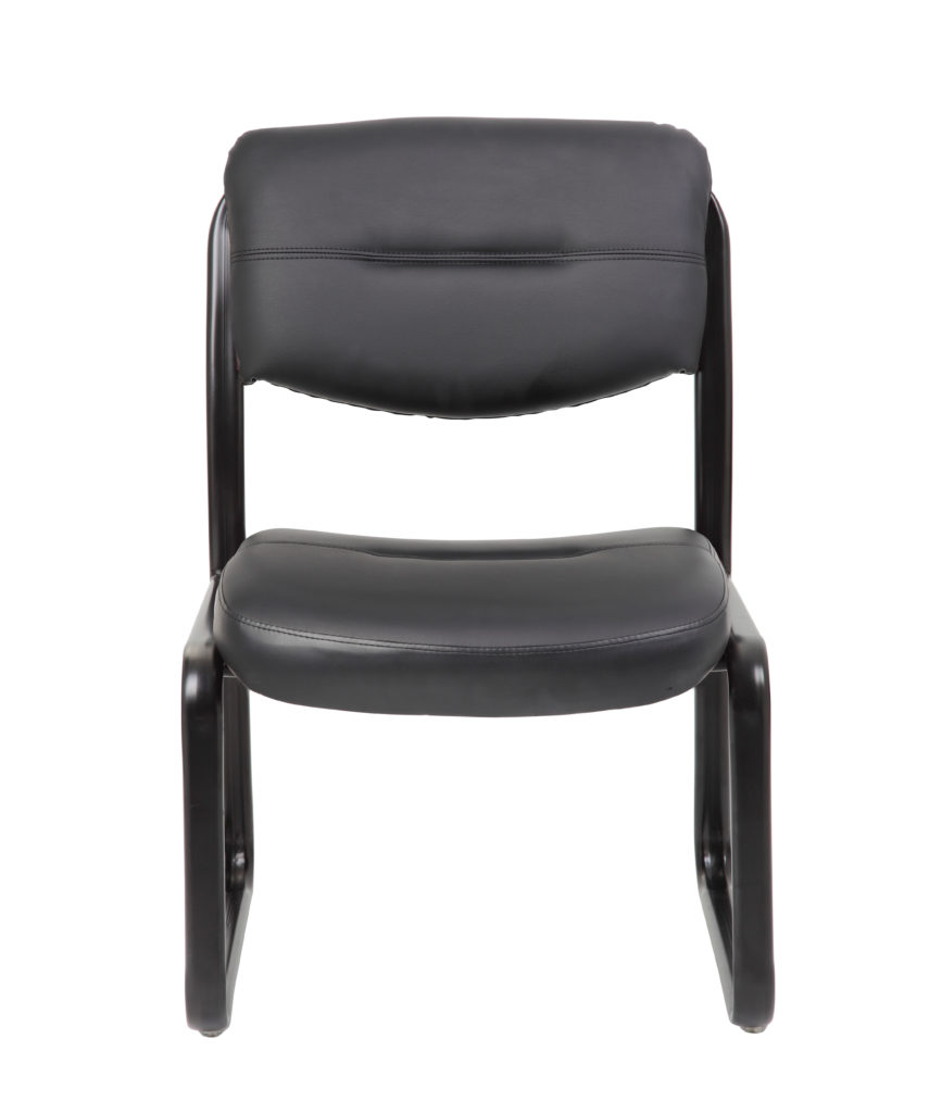 Boss Leather Sled Base Side Chair – BossChair