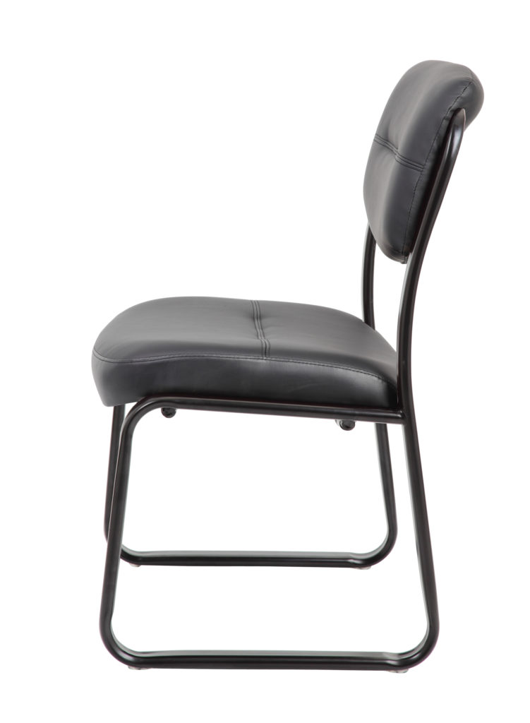 Boss Leather Sled Base Side Chair – BossChair