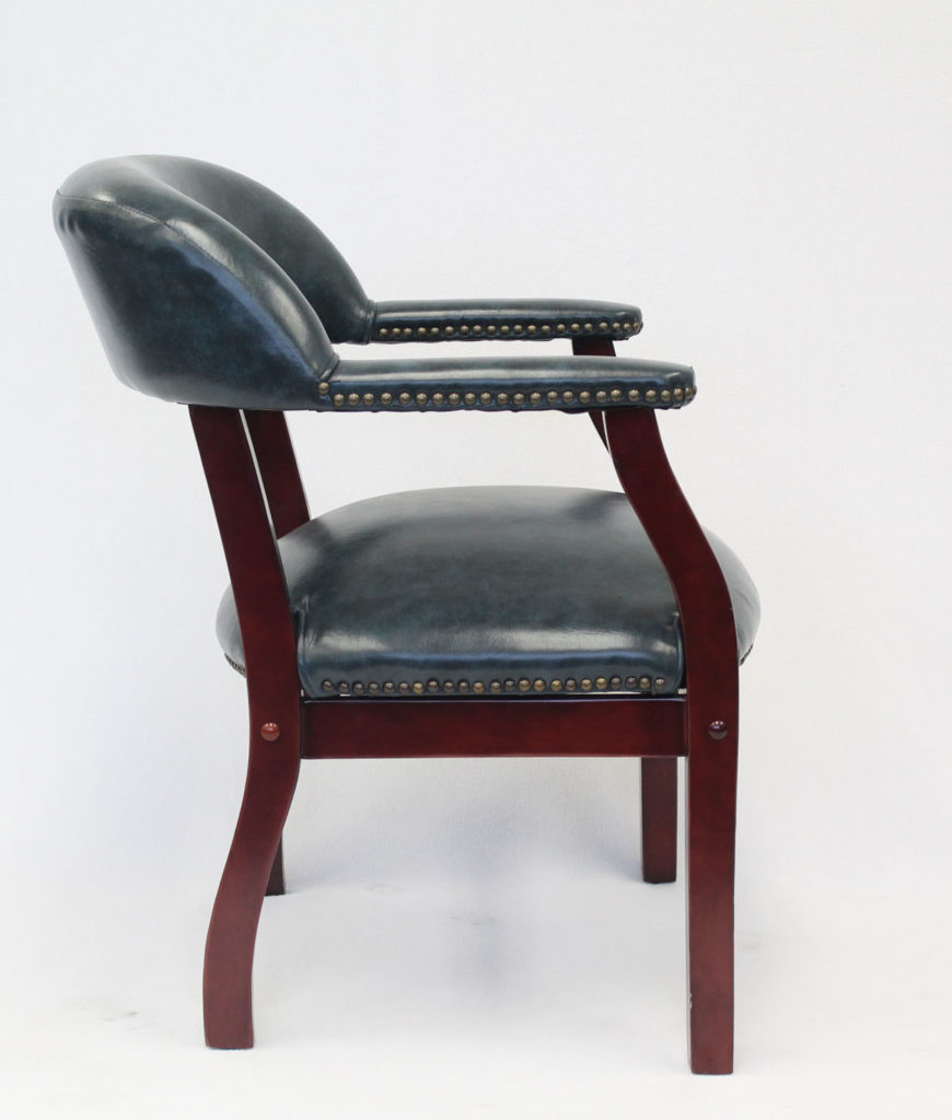Boss Captain’s guest, accent or dining chair in Blue Vinyl – BossChair