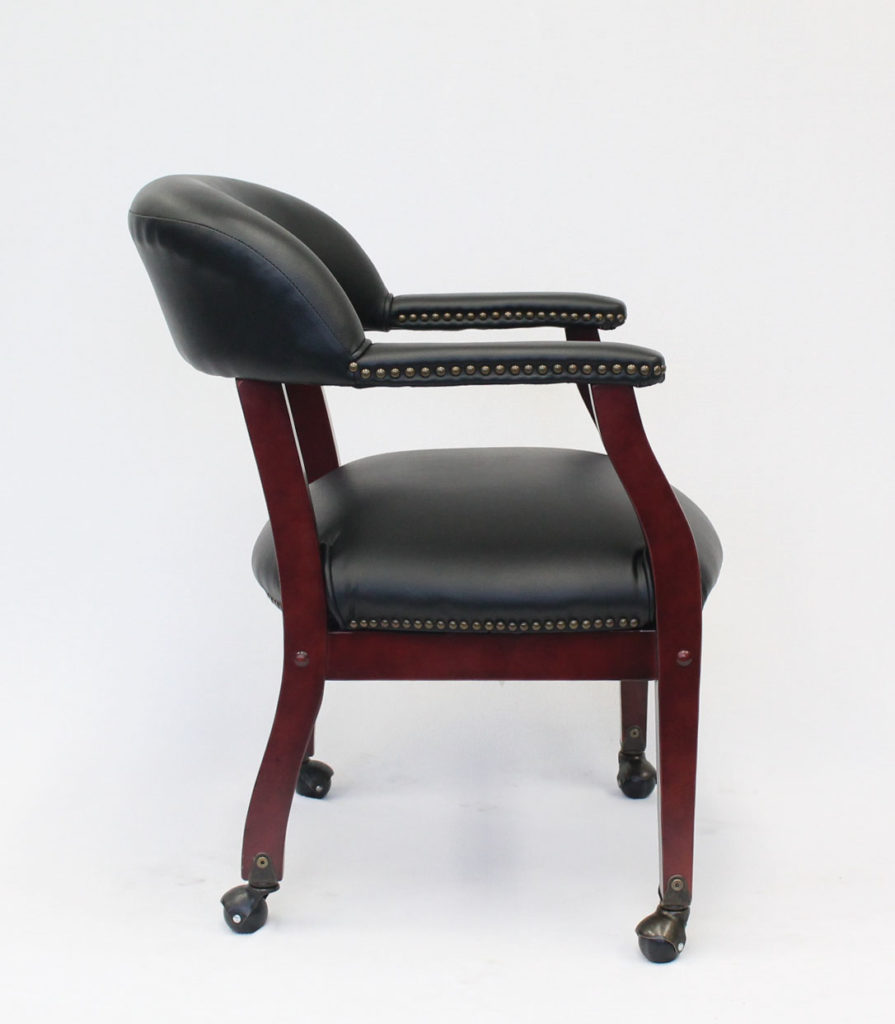 Boss Captain’s guest, accent or dining chair in Black Caressoft Vinyl W ...