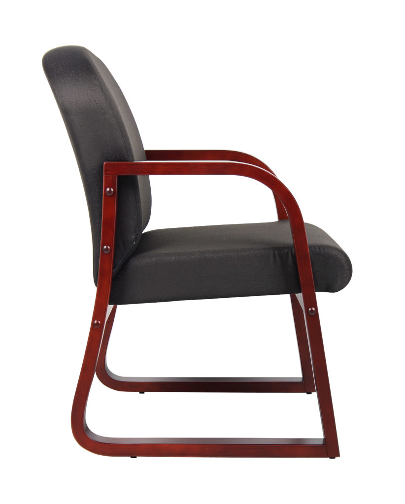 Boss Mahogany Frame guest, accent or dining chair In Black Fabric ...