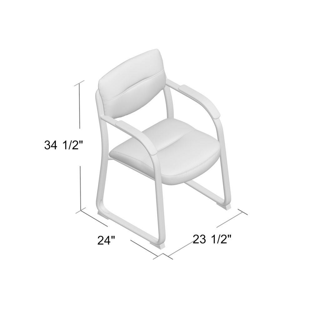 Boss Leather Sled Base Side Chair W/ Arms – BossChair