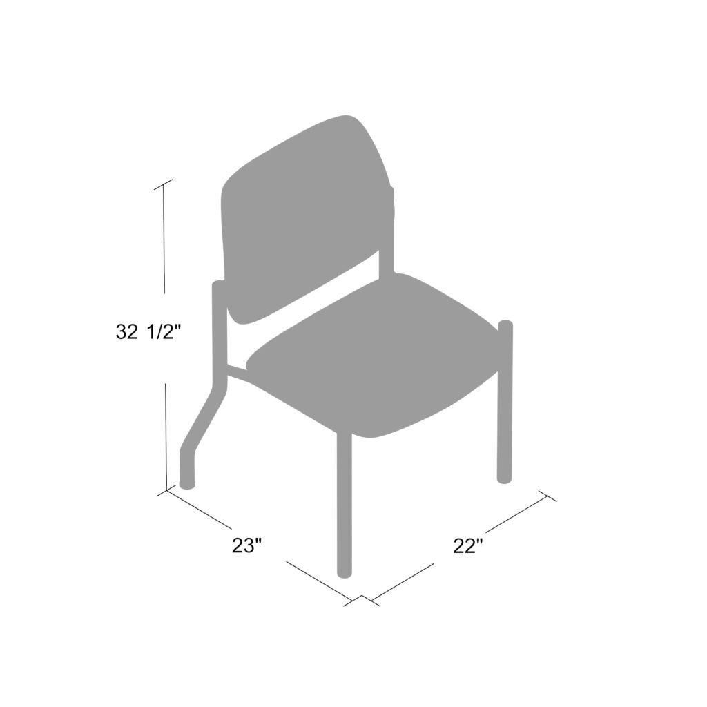 Boss Chair Mid Back Armless Guest Chair, 300 lb capacity, Antimicrobial ...