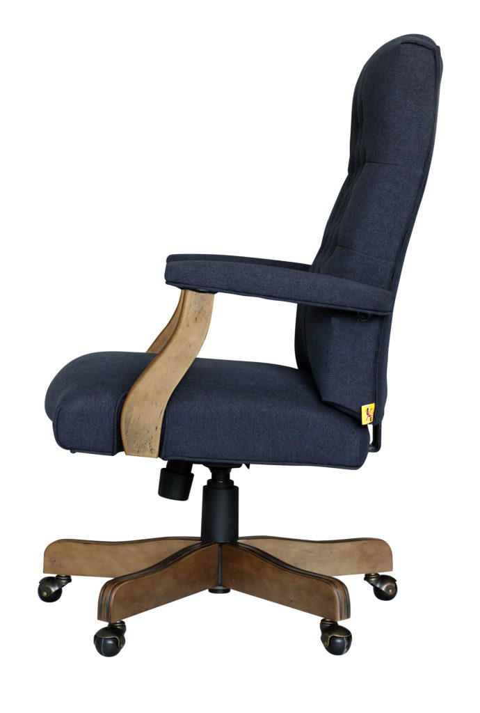 BOSS Executive Denim Blue Commercial Grade Linen Chair With Driftwood ...