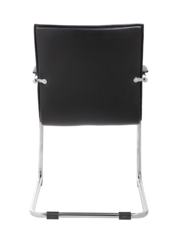 Boss Chrome Frame Black PVC Vinyl Side Chair, (set of 2) – BossChair