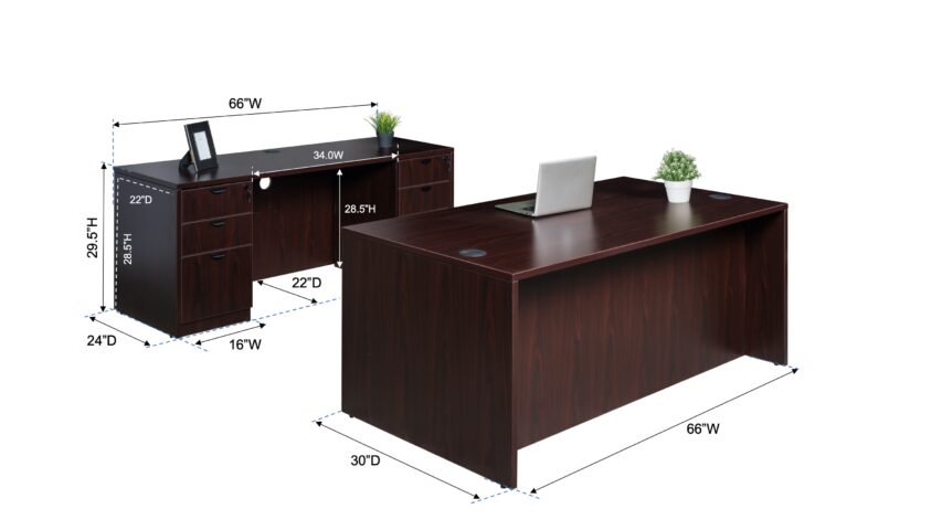 Boss Office Suite, 66 Inch Desk and Credenza with Dual File Storage ...