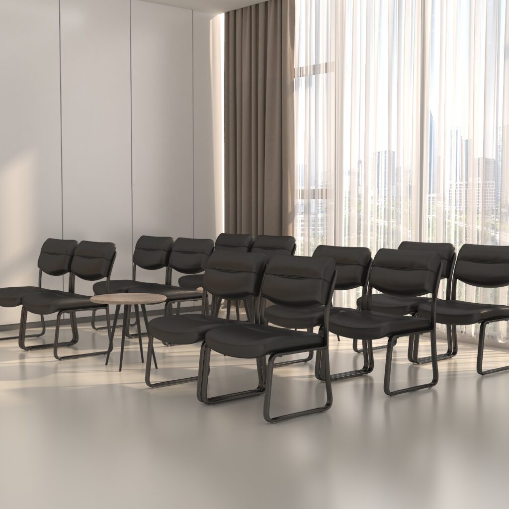 Boss Leather Sled Base Side Chair – BossChair