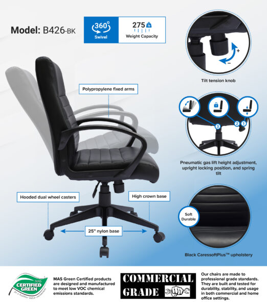 Boss Ribbed Back Task Chair – BossChair