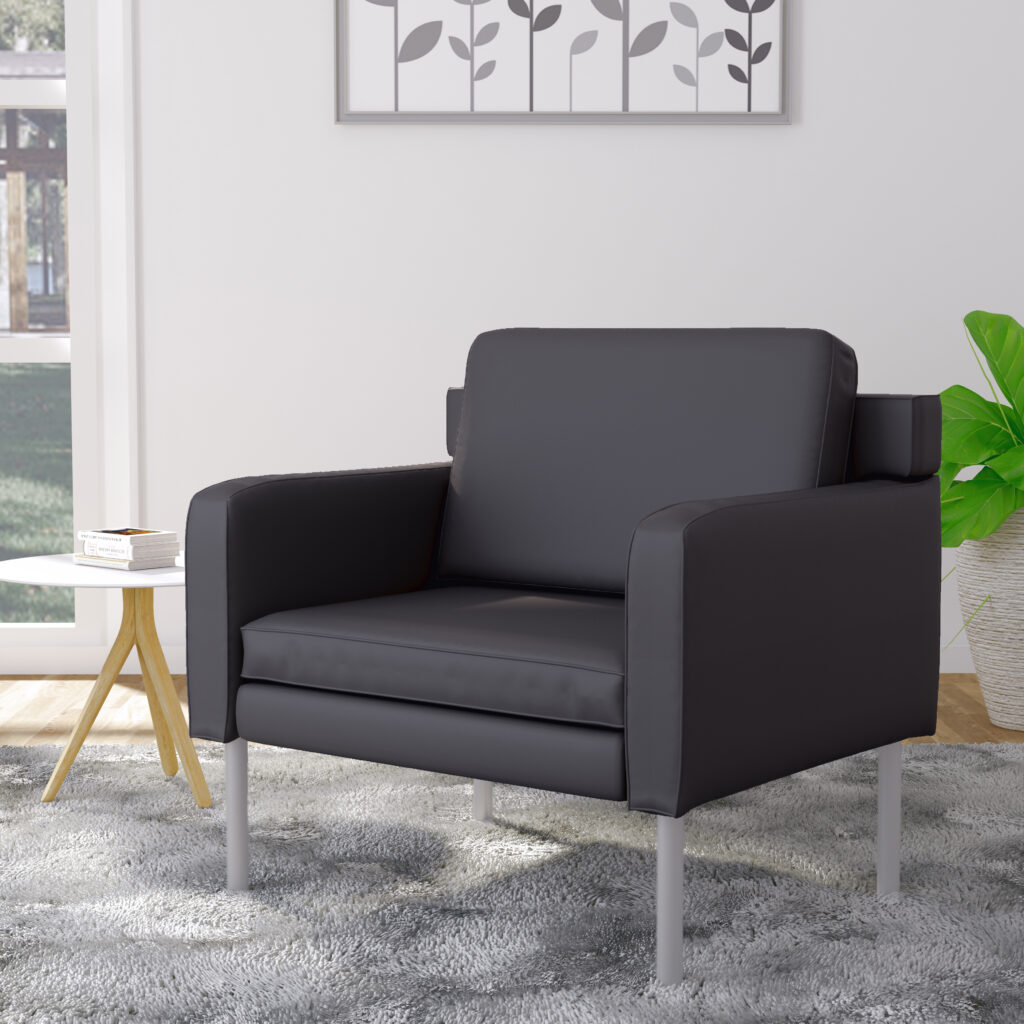 Boss Black Antimicrobial Vinyl Lounge Chair – BossChair