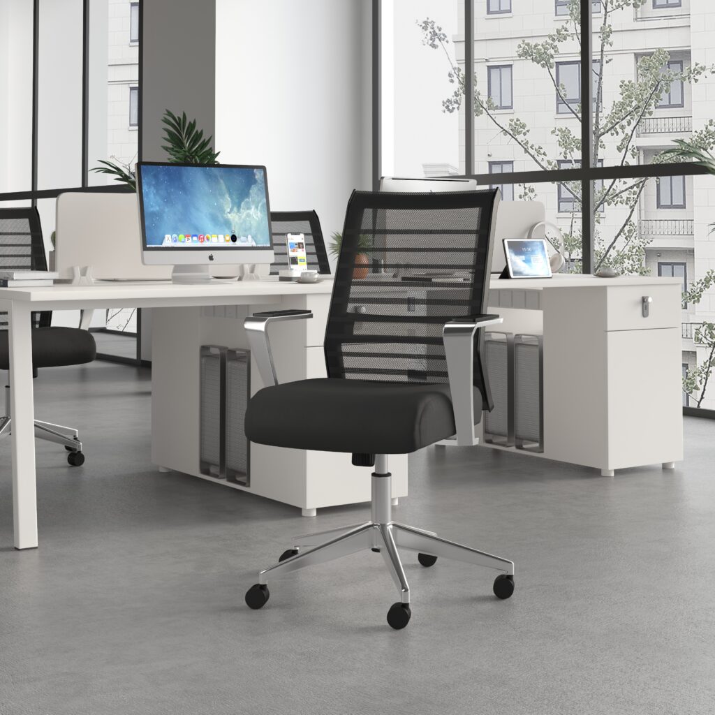 Boss Horizontal Mesh Back Task Chair, Aluminum Arms/Base – BossChair