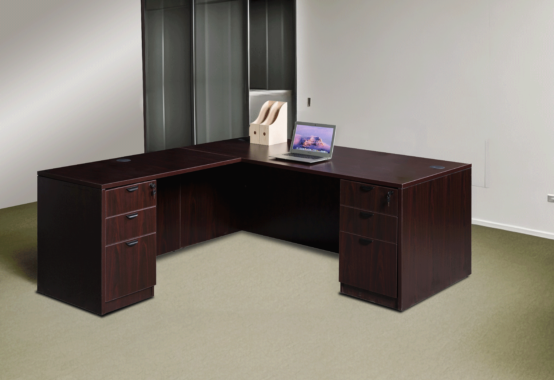 Boss 71 Inch Executive L-Shape Corner Desk with Dual File Storage ...