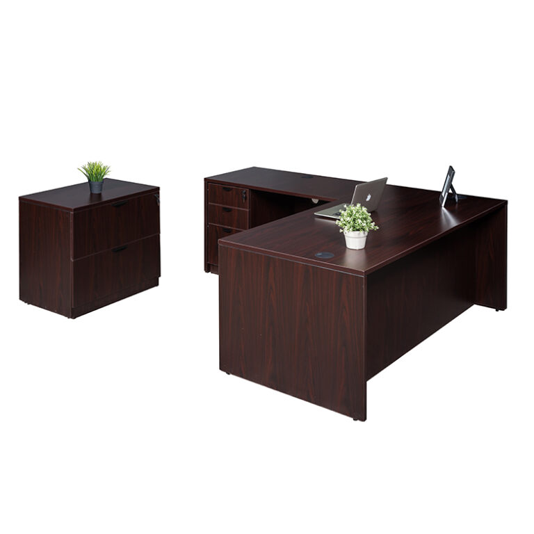 Boss 66 Inch Desk, Executive L-Shape Corner Desk with File Storage ...