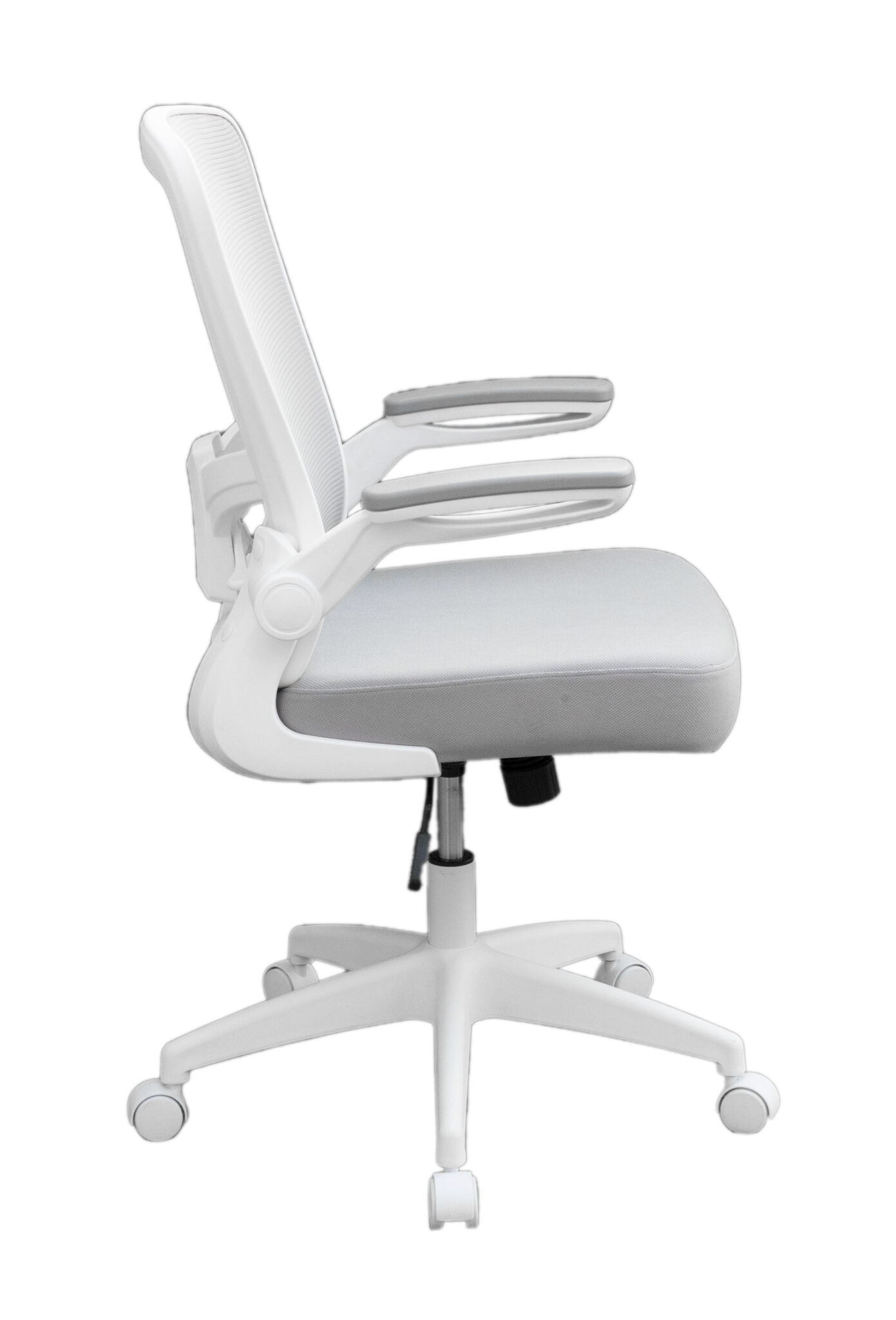 Boss Grey Mesh, Flip Arm, Task Chair, White Frame – BossChair