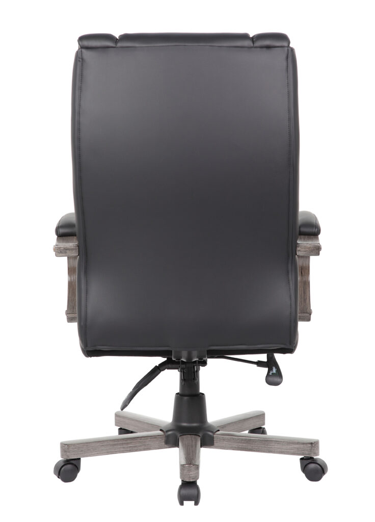 Boss High Back Executive Wood Finished Chairs, Grey – BossChair