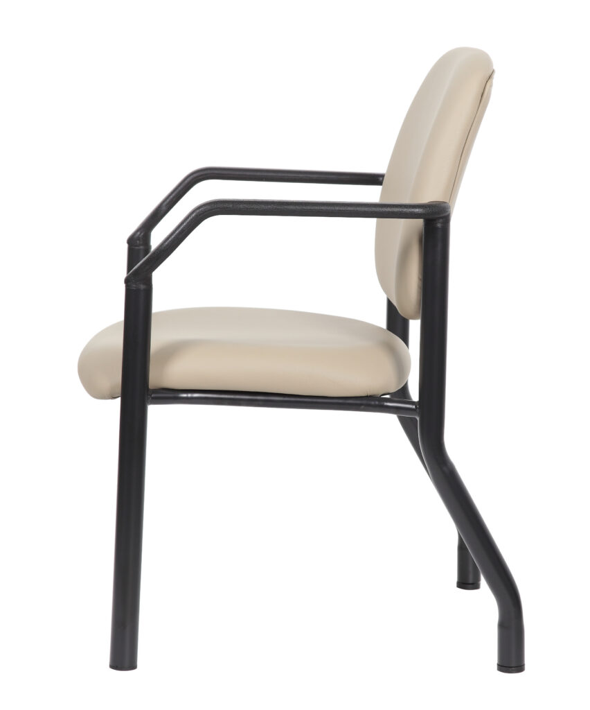 Boss Mid Back Guest Chair, 300 lb capacity, Antimicrobial Vinyl, Beige ...
