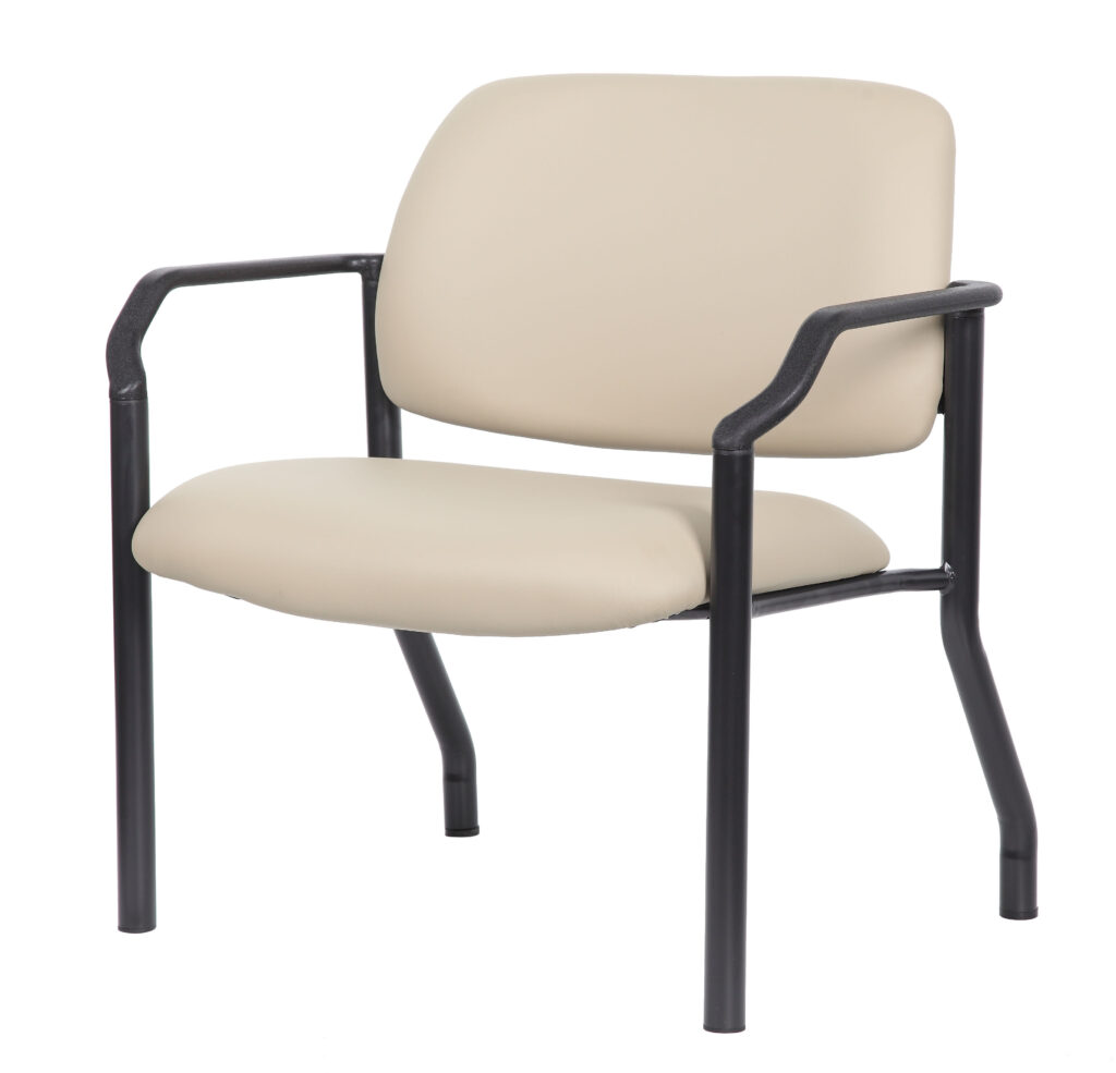 Boss Mid Back Guest Chair, 500 lb capacity, Antimicrobial Vinyl, Beige ...