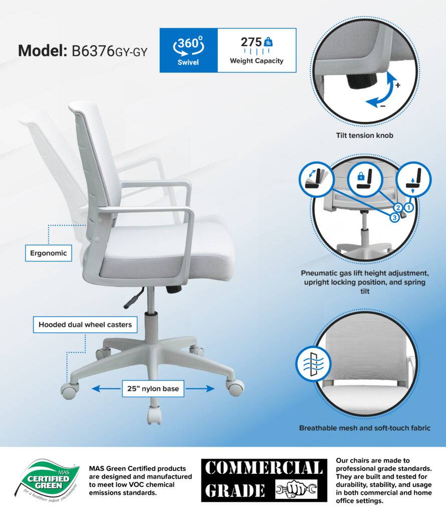 Boss All Grey Mesh Task Chair – BossChair