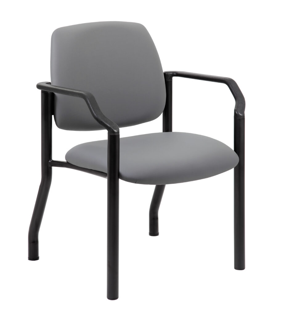 Boss Mid Back Guest Chair, 300 lb capacity, Antimicrobial Vinyl – BossChair